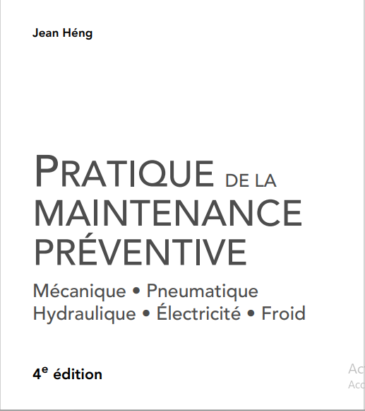 PRATIQUE DE LA MAINTENANCE PRÉVENTIVE - KCATALOGUES